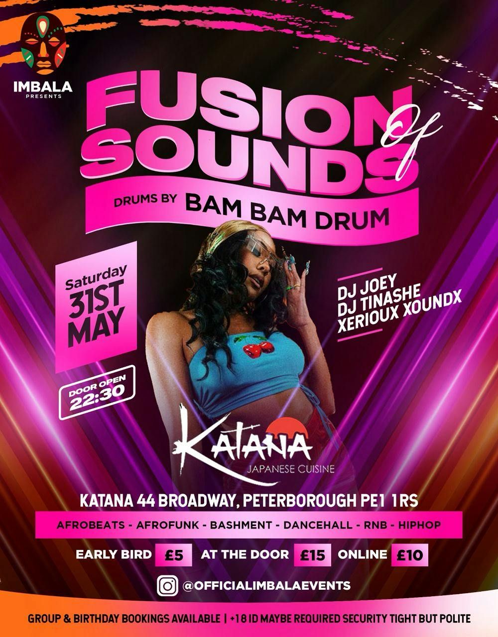 IMBALA - FUSION OF SOUNDS , KATANA , Peterborough, 31 May to 1 June ...