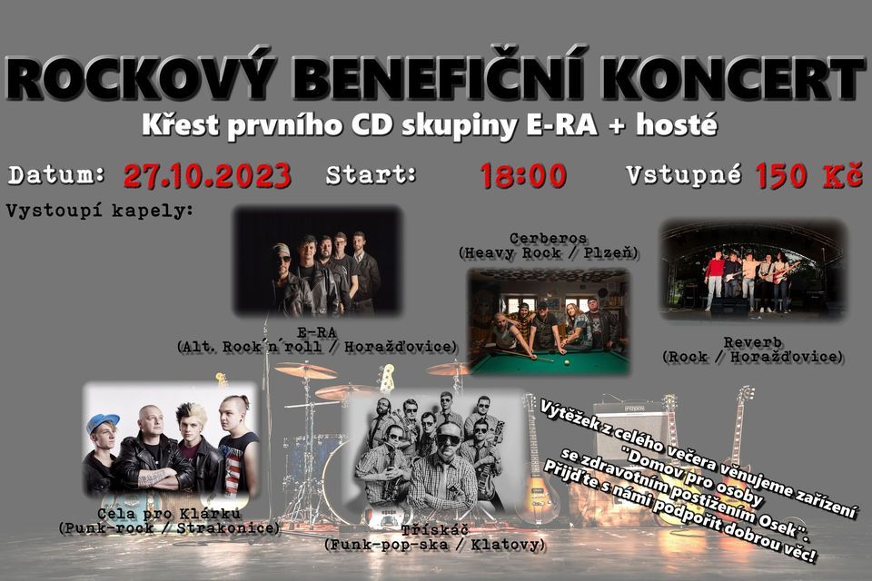 ROCKOVÝ BENEFIČNÍ KONCERT (E-RA - křest prvního CD + hosté), KD ...