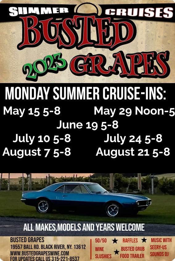 Summer Cruise Ins, Busted Grapes, Black River, 24 July 2023 | AllEvents.in
