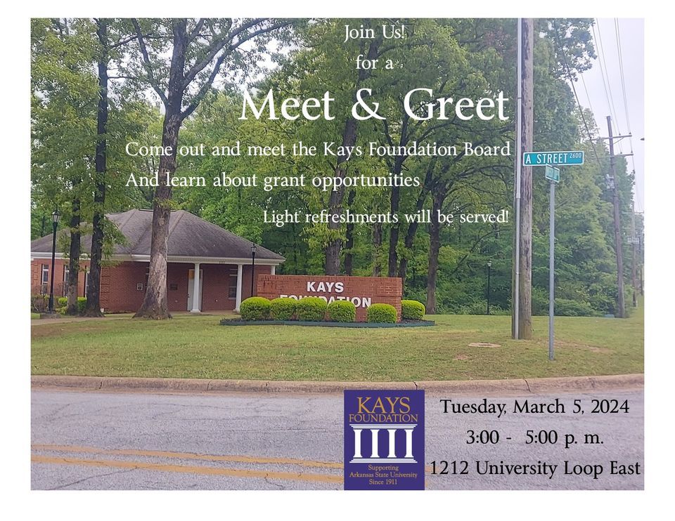 Spring Meet & Greet, Kays Foundation, State University, March 5 2024 ...
