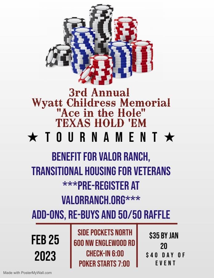 3rd Annual Wyatt Childress Memorial “Ace in the Hole” Texas Hold Em ...