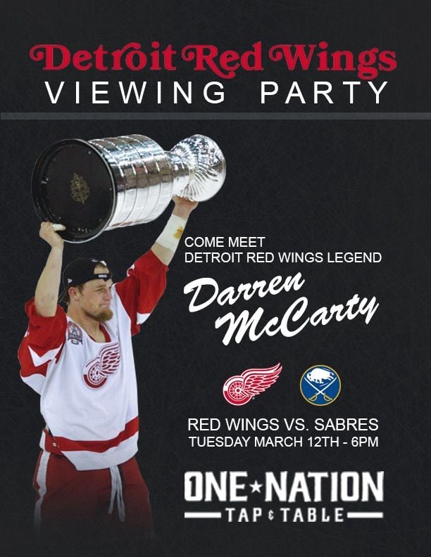Darren McCarty, Red Wings, watch party, 544 Columbia Ave, Battle Creek ...