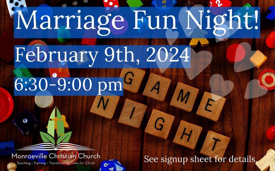 Marriage Fun Night, Monroeville Christian Church, February 9 2024 ...
