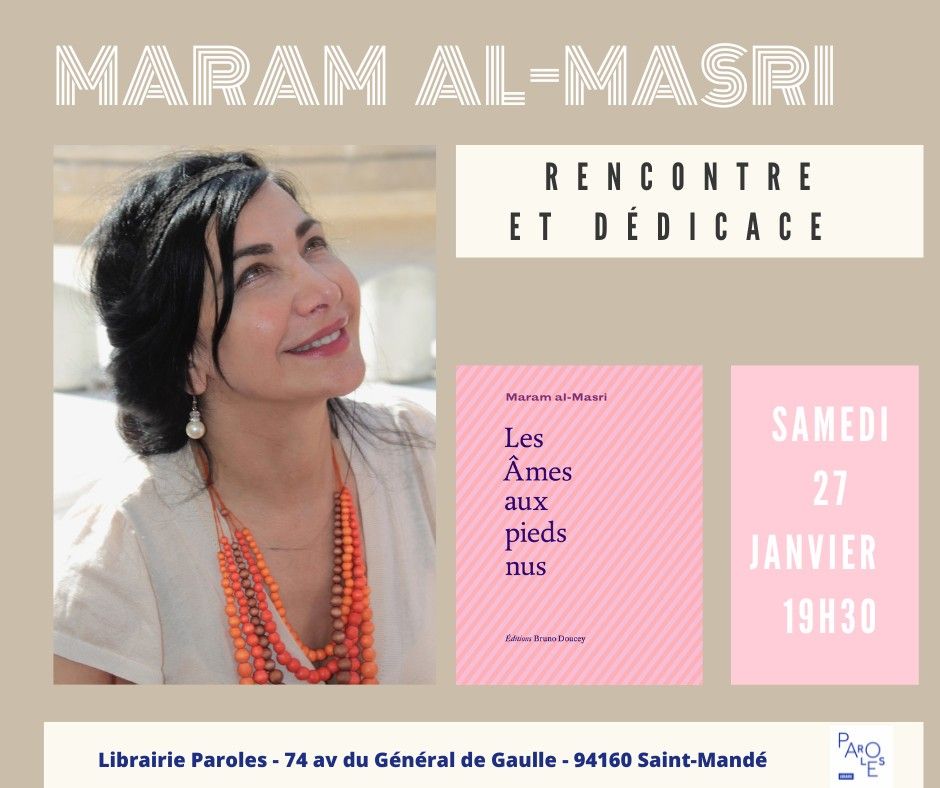 Rencontre avec Maram al-Masri, Librairie Paroles, Saint Mande, 27 ...