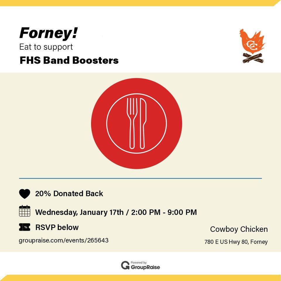 Spirit Night - Cowboy Chicken, Cowboy Chicken (Forney, TX), 17 January ...