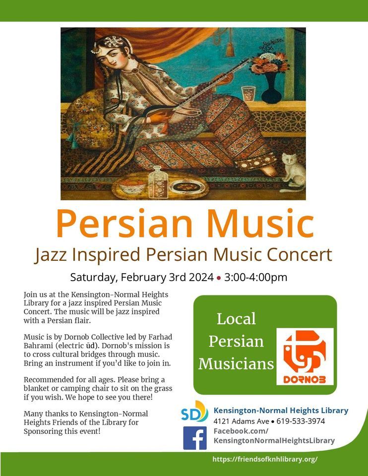 Persian Music at the Park!, Kensington-Normal Heights Library, San ...