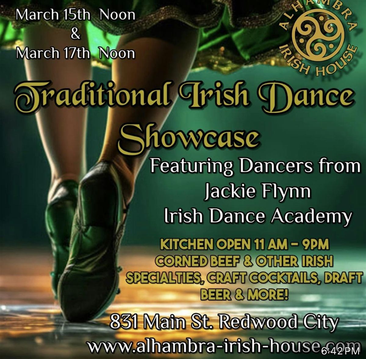 Traditional Irish Dancing & Irish Brunch (Lunch ), Alhambra Irish House ...