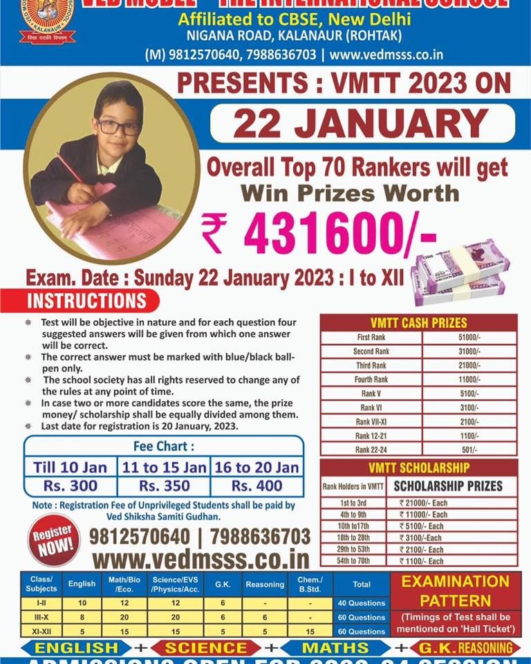 Ved Model Talent Test 2023 and Healthy Baby Show, Ved Model Sr. Sec ...