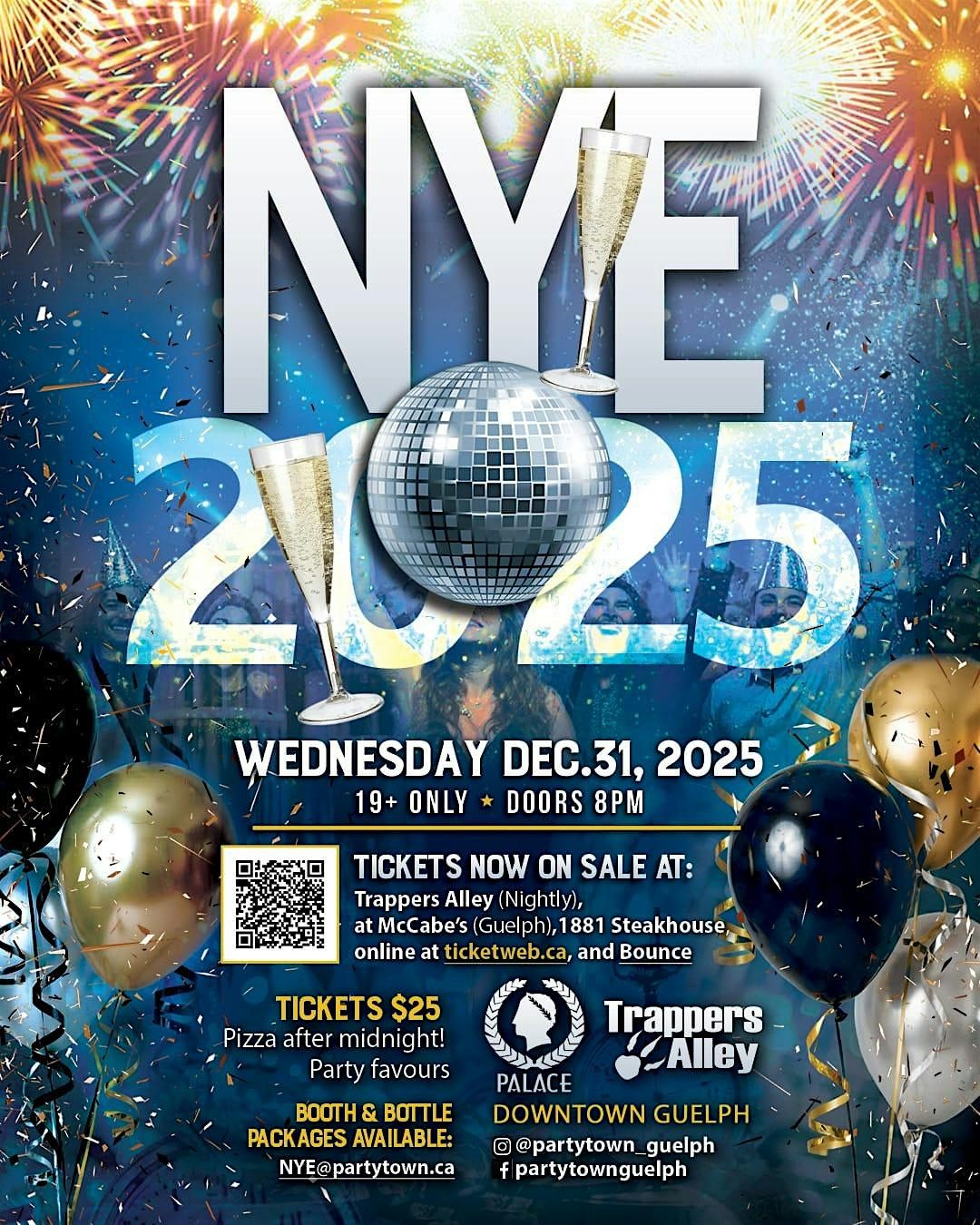 PALACE Night Club New Years Eve 2026, 100 Carden St, Guelph, 31 ...