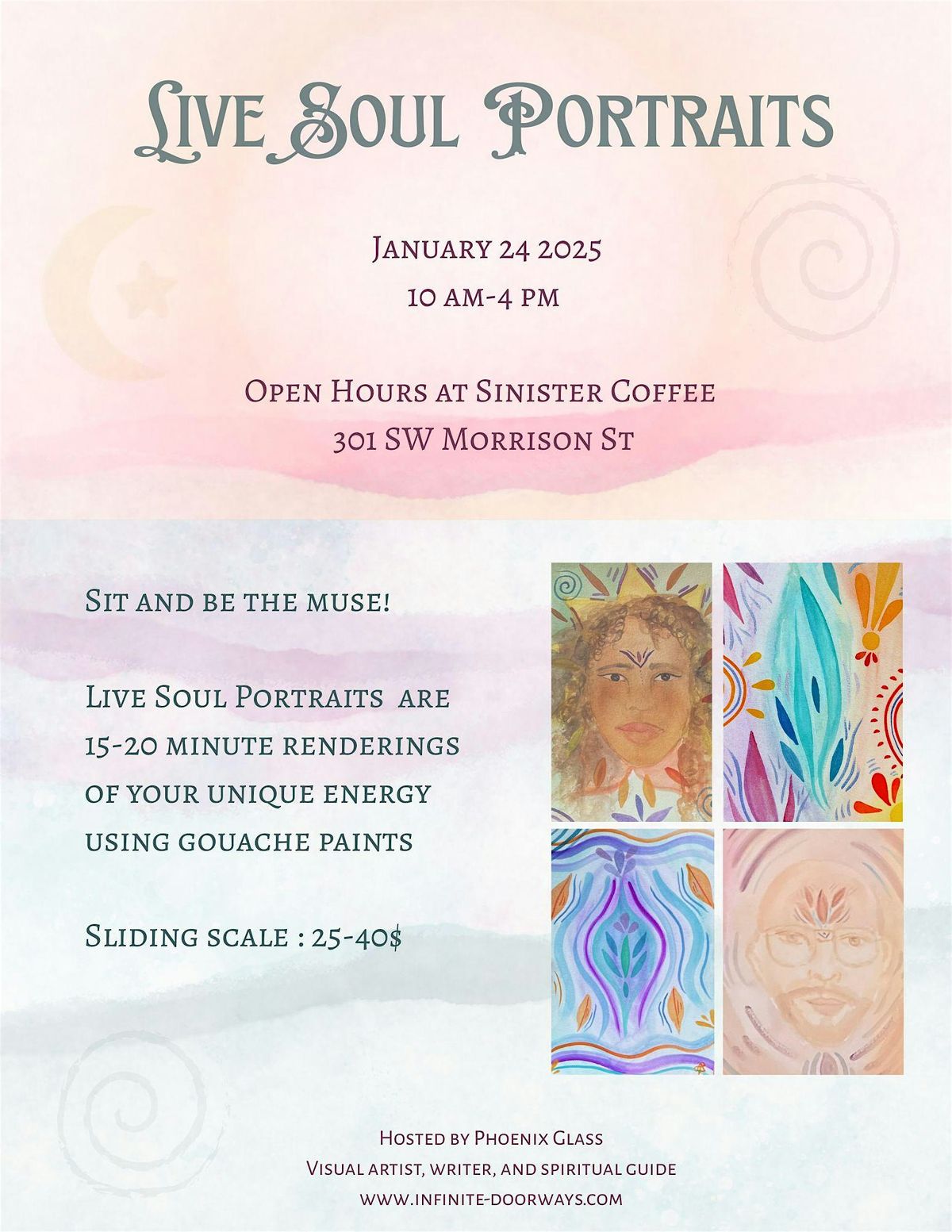 Live Soul Portraits at Sinister Coffee An Aura Watercolor Art ...