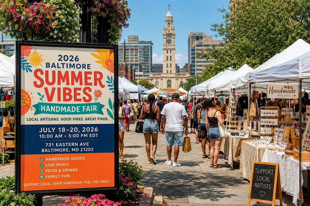 2026 Baltimore Summer Vibes Handmade Fair, 731 Eastern Ave, Baltimore ...