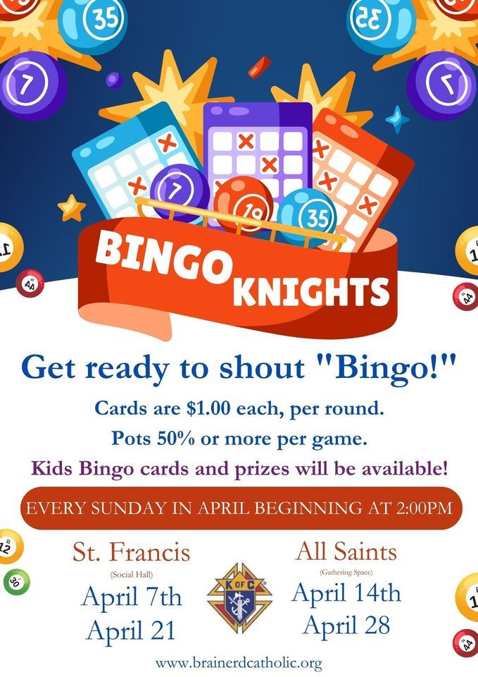 Bingo Knights @ All Saints, 16898 Carlson Lake Rd, Brainerd, MN 56401 ...