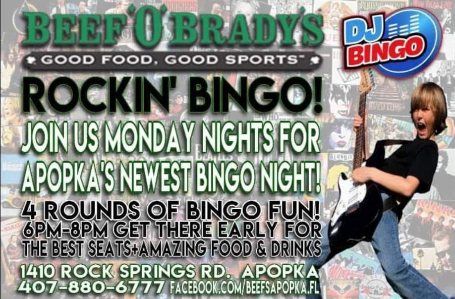 Beef O Bradys Rockin Bingo Inside The Backroom Next Door, Beef 'O ...