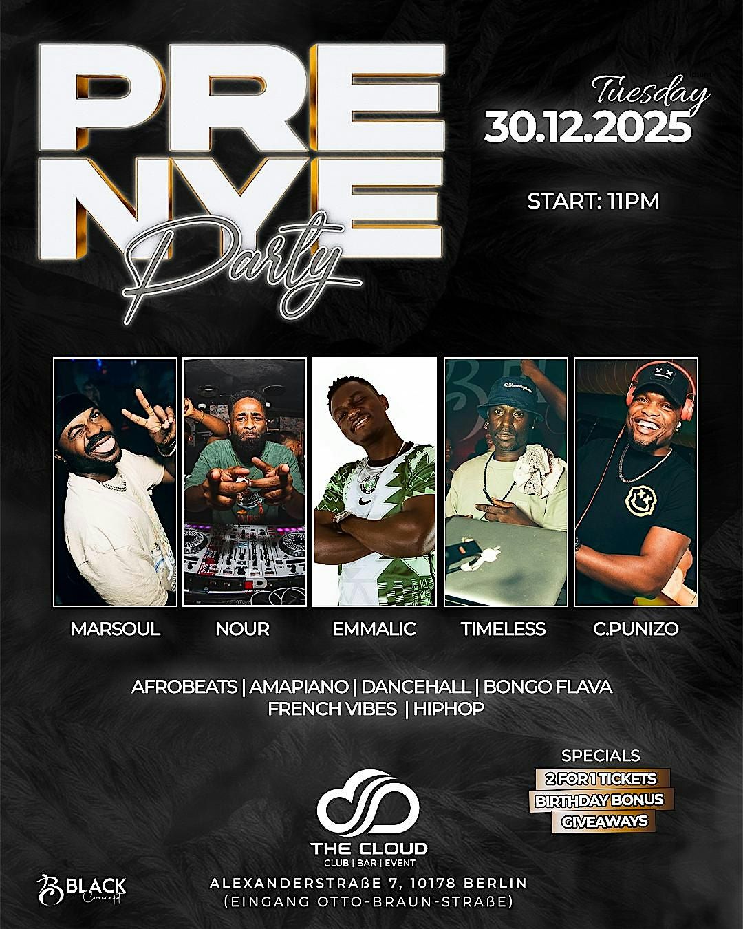 PRE-NEW YEAR Party · Afrobeats / Dancehall / Bongo Flava · The Cloud ...