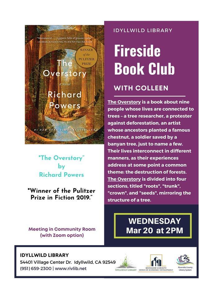 Fireside Book Group: "The Overstory" by Richard Powers, Idyllwild ...