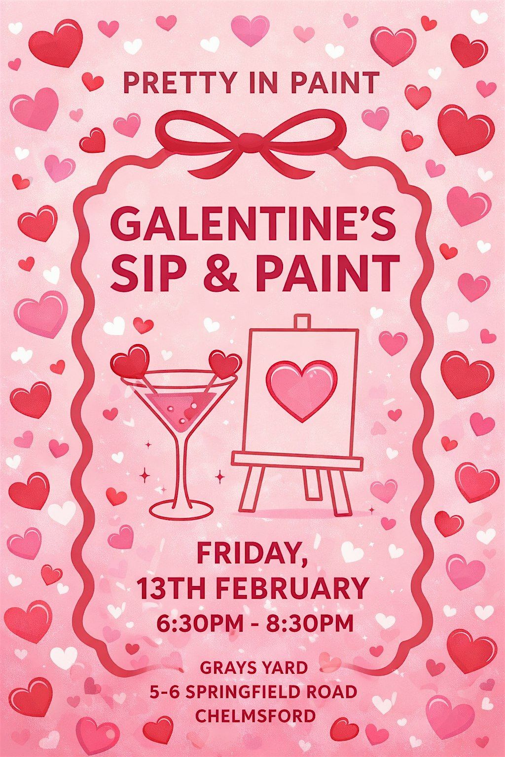 Pretty in Paint - Galentines Sip and Paint, Patch Chelmsford, 13 ...