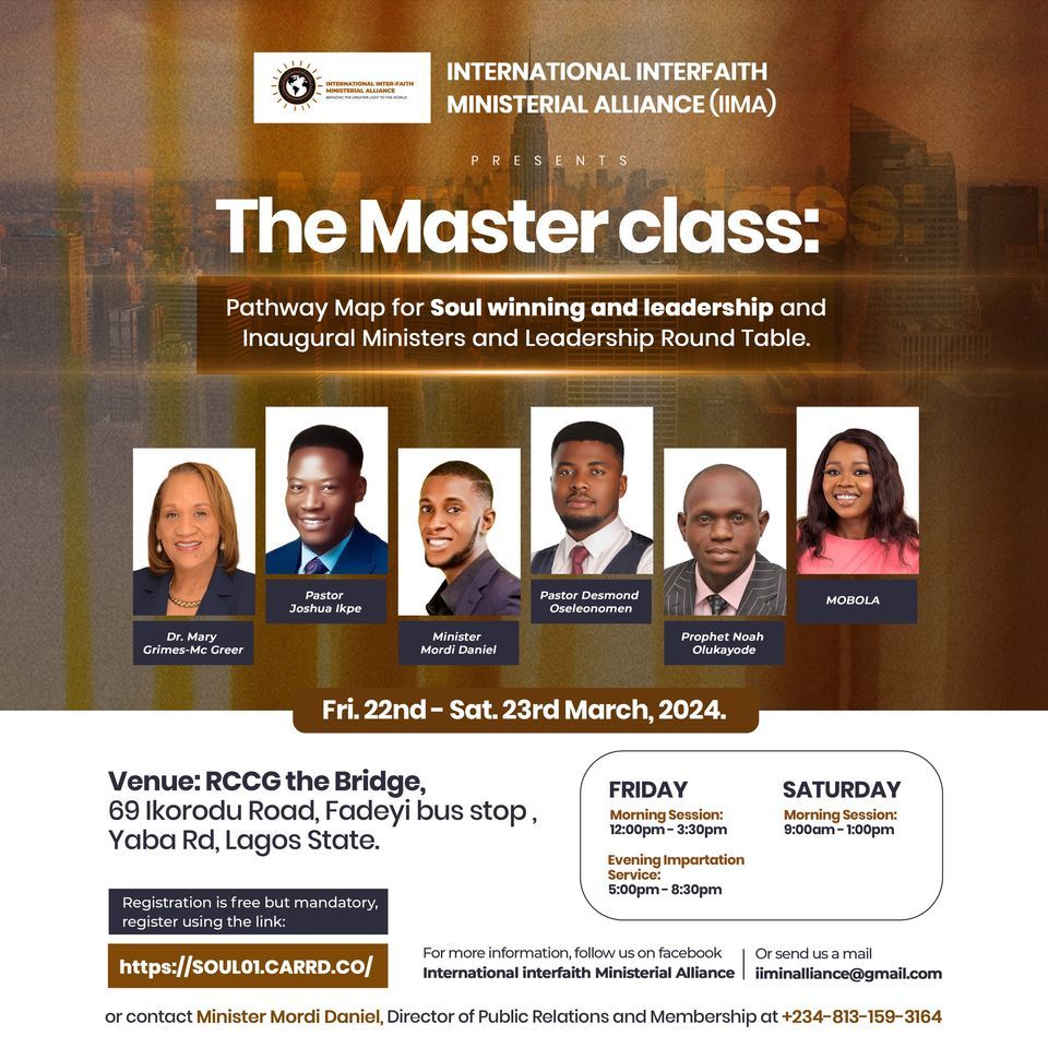 The Masterclass Lagos Kickoff, RCC The Bridge, Lagos, 22 March 2024 ...