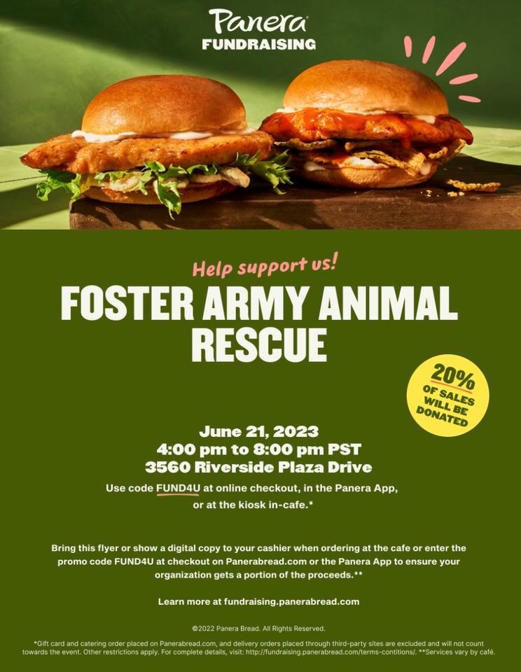 Panera for Paws, Panera Bread (3560 Riverside Plaza Drive, Ste 410 ...