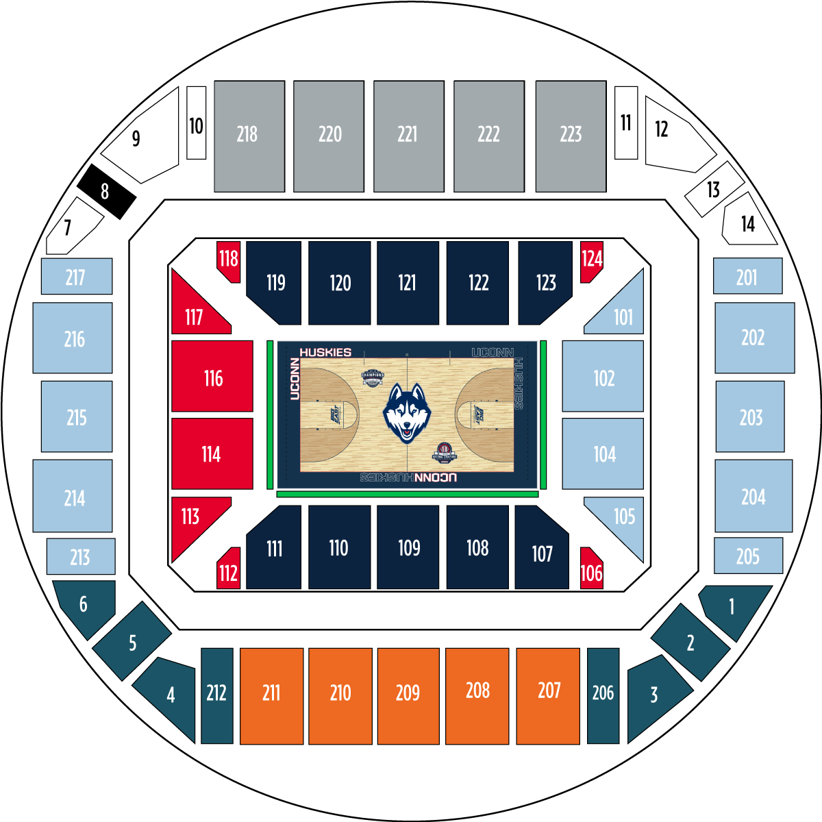 Uconn Football Seating Chart