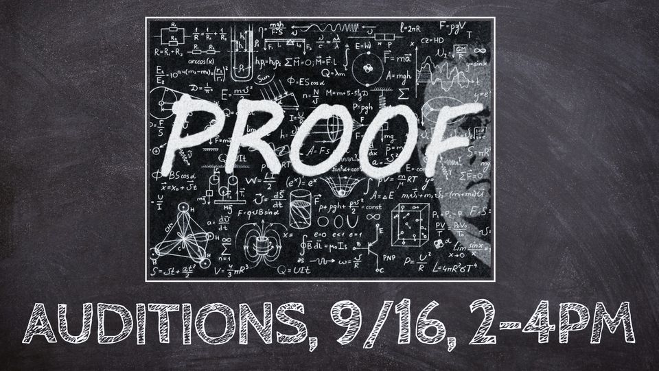 Auditions for PROOF, Prospect Theater Project, Modesto, 16 September