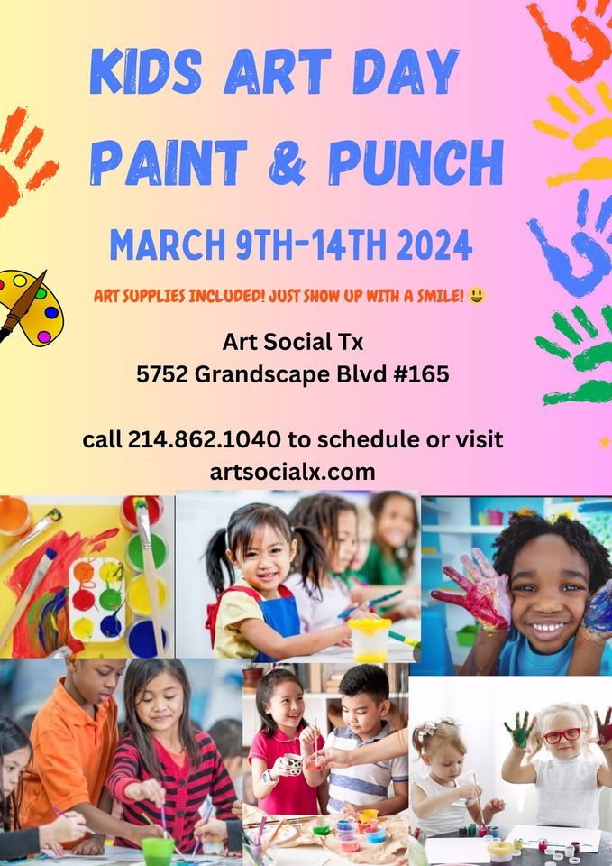 Kids Art Day Out Paint & Punch , Grandscape Texas, The Colony, 9 March ...