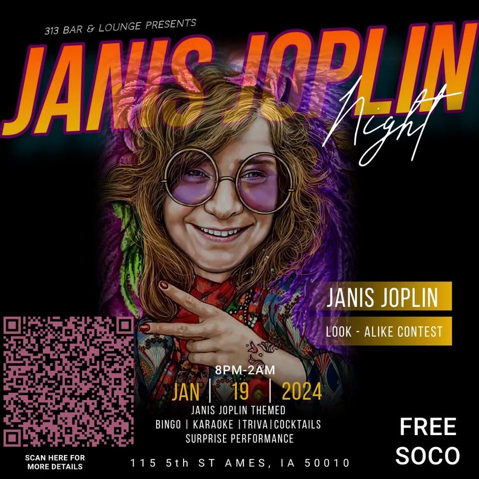 A NIGHT FOR JANIS JOPLIN, 313 Bar & Lounge, Ames, 19 January 2024 ...