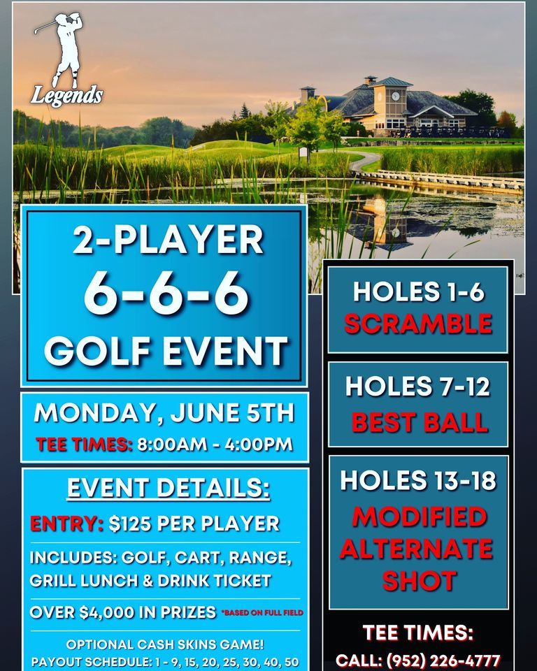 Legends 6-6-6 Golf Tournament, Legends Club, Prior Lake, 5 June 2023 | AllEvents.in