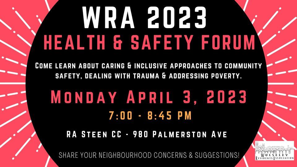WRA 2023 Health & Safety Forum , Robert A. Steen Community Centre ...