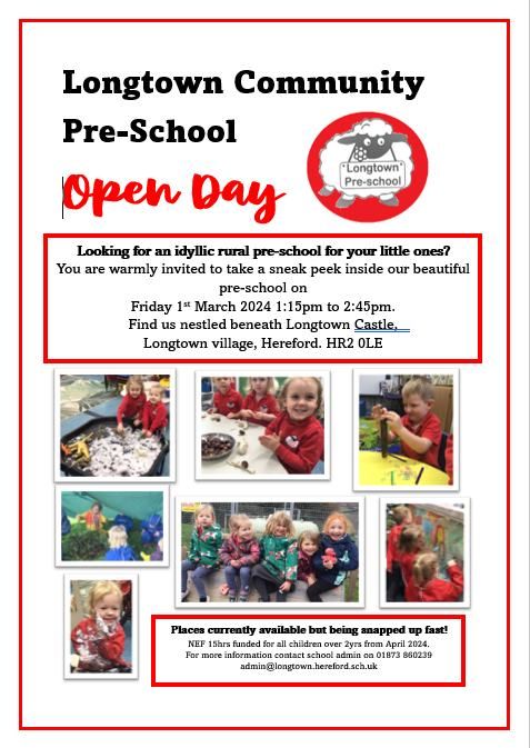Longtown Pre-School Open Day, Longtown Hereford, 1 March 2024 | AllEvents