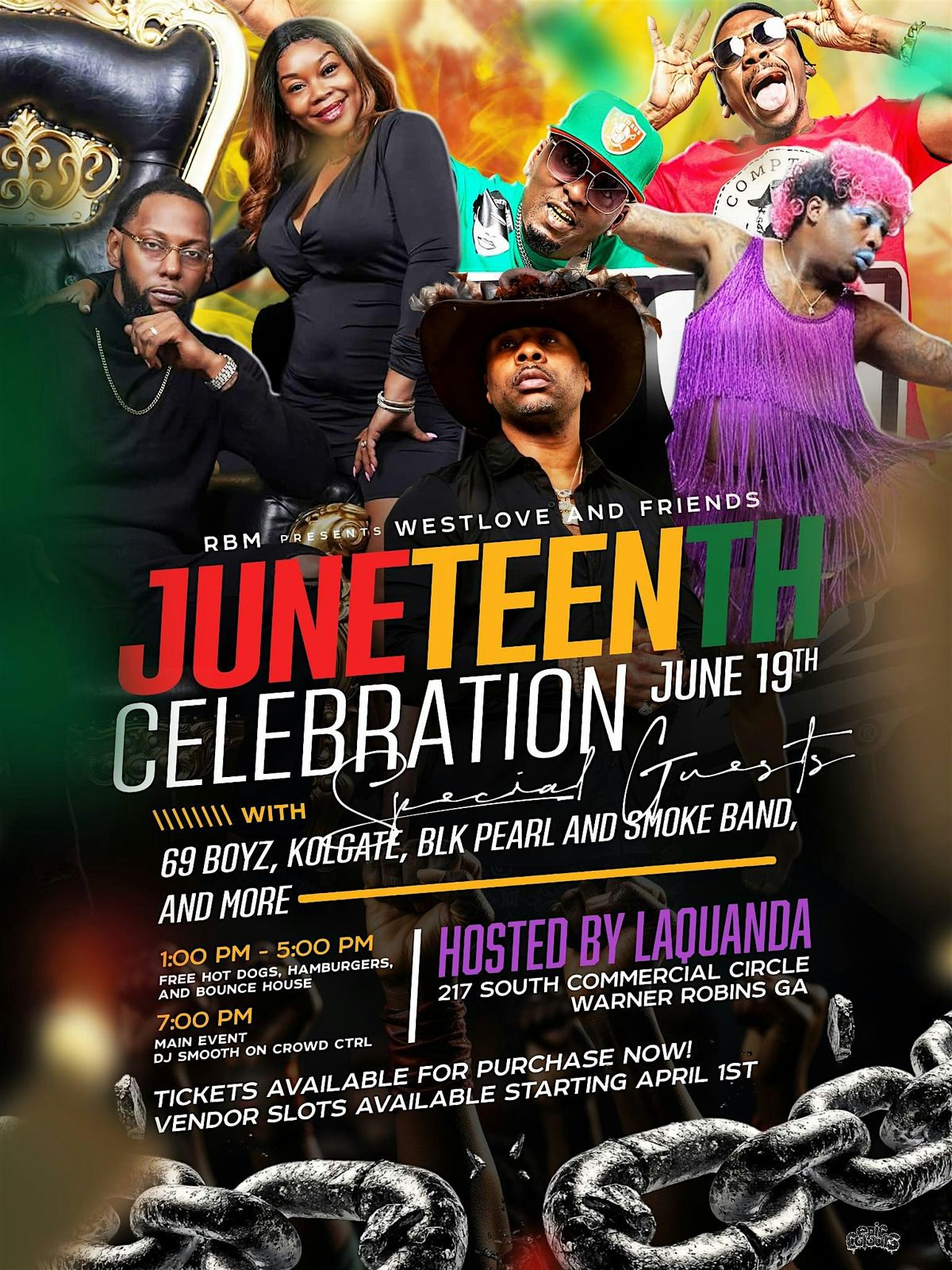 WESTLOVE & Friends Juneteenth Celebration, 217 S Commercial Cir, Warner ...