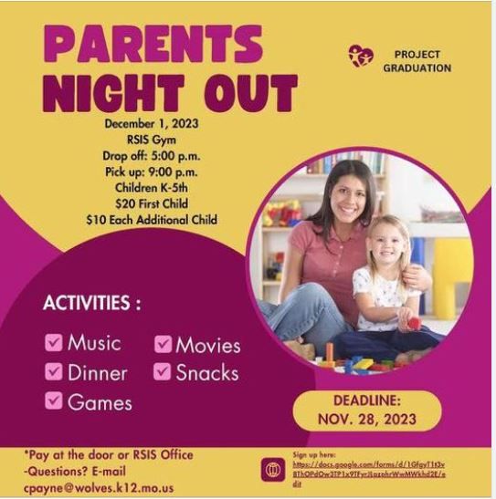Parents Night Out Fundraiser , Reeds Spring Intermediate, 1 December ...