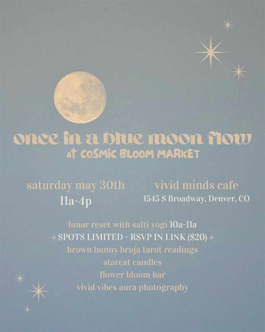 salti yogi: once in a blue moon flow: lunar reset @ cosmic bloom market ...