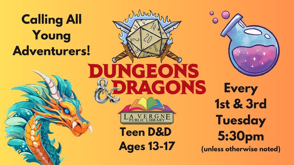 Dungeons & Dragons - Teens (ages 13-17), La Vergne Public Library, 19 ...