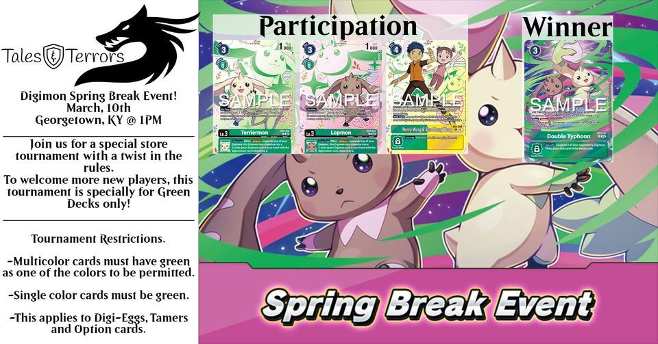Digimon Spring Break Event, Tales & Terrors Georgetown, Lexington, 10 ...