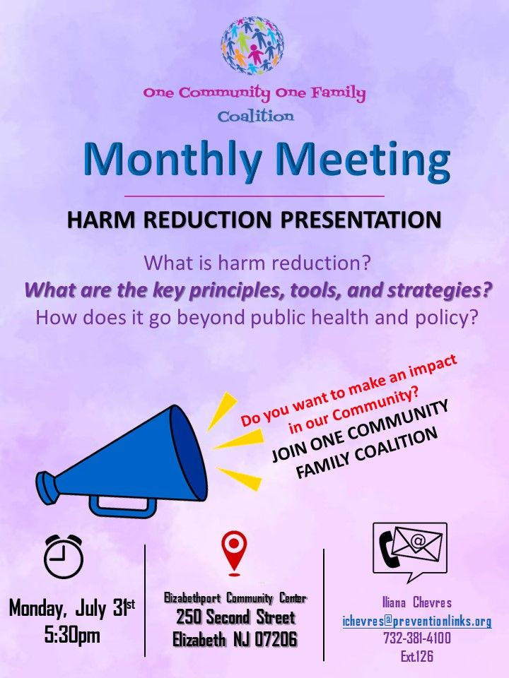 One Community One Family Coalition Monthly Meeting, Elizabethport ...