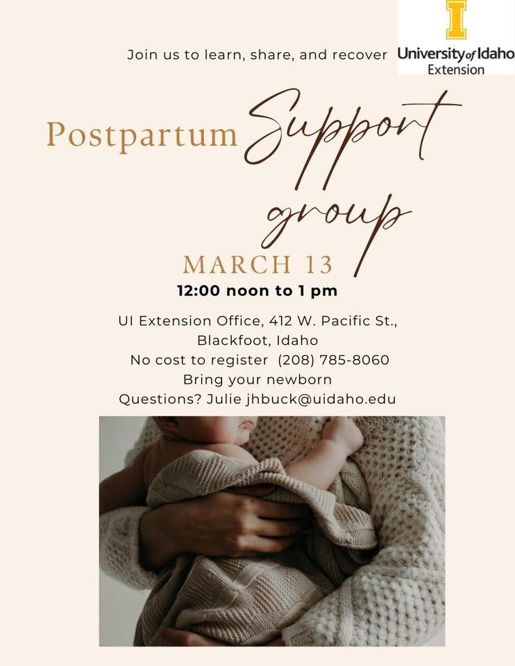 Postpartum support group, UI Extension, Bingham County, Blackfoot, 13 ...