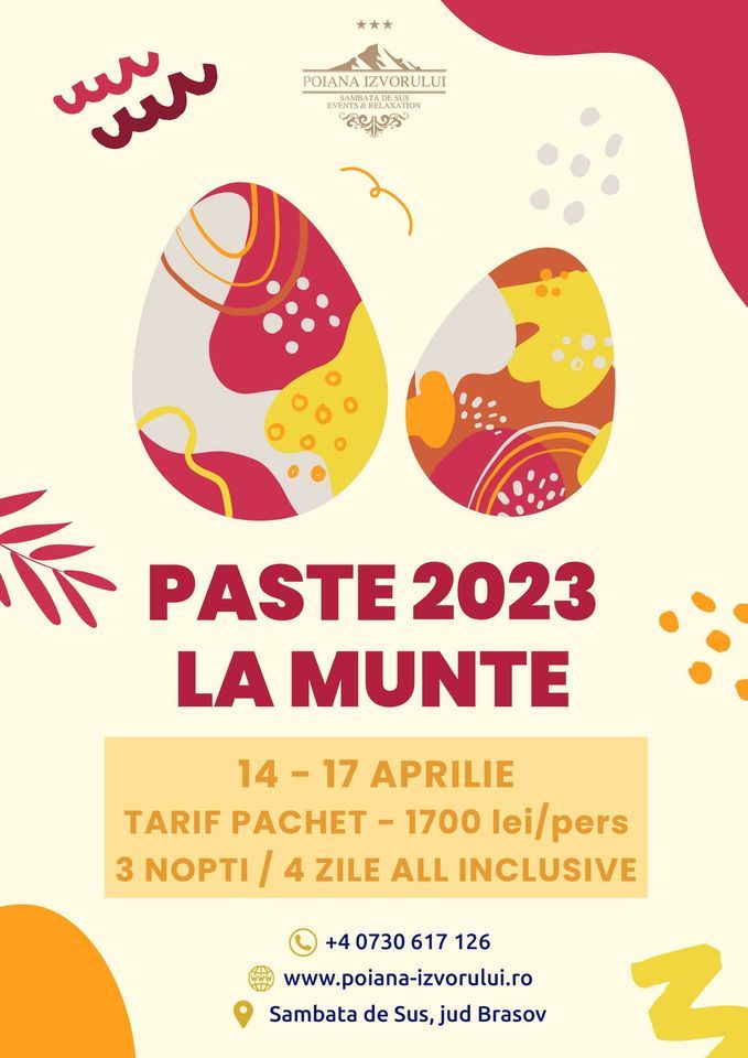 Paste 2023 la munte!, Poiana Izvorului Sambata de Sus, Odorheiu, 14 ...