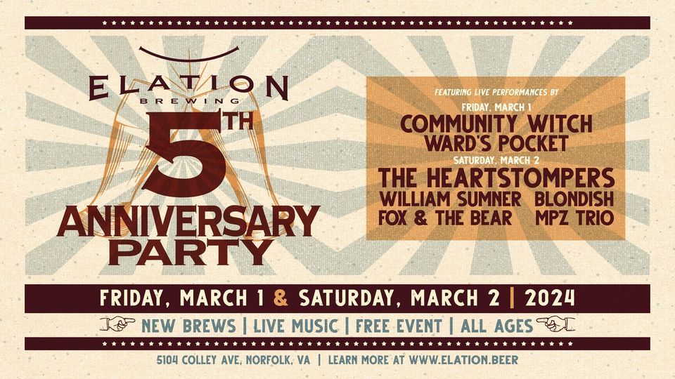 Elations 5th Anniversary Party, Elation Brewing, Norfolk, 1 March to 2 ...