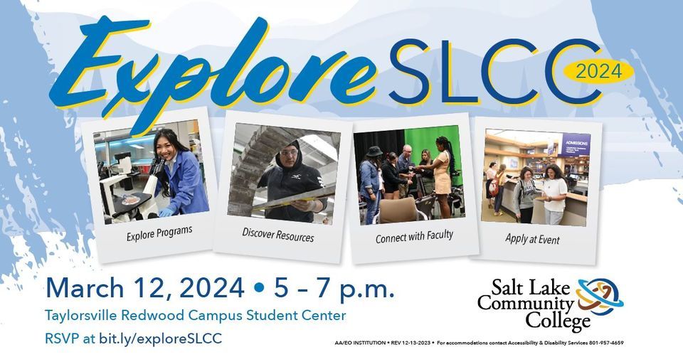 Explore SLCC 2024, Salt Lake Community College, Taylorsville, 12 March 2024 | AllEvents