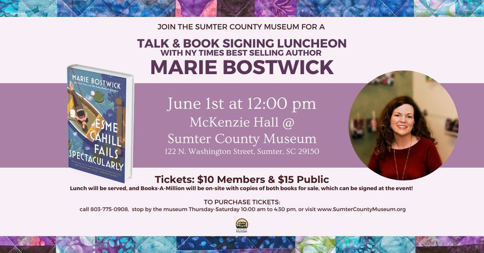 Talk and Book Signing Luncheon with NY Times Bestselling Author Marie ...