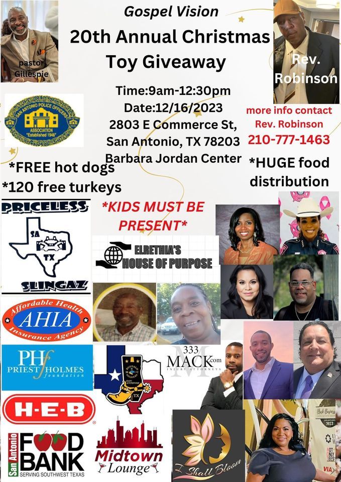 Gospel Vision 20th Annual Christmas Toy Drive, Barbara Jordan Center ...