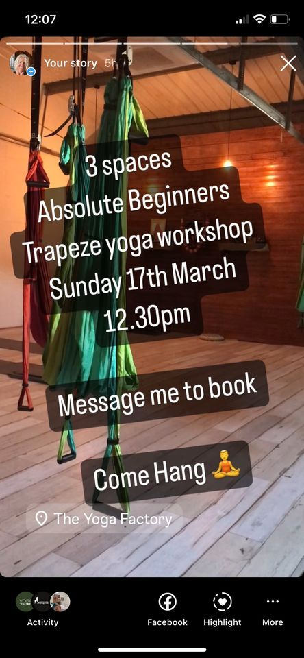Total Beginners Trapeze Yoga workshop Session , The Yoga Factory ...