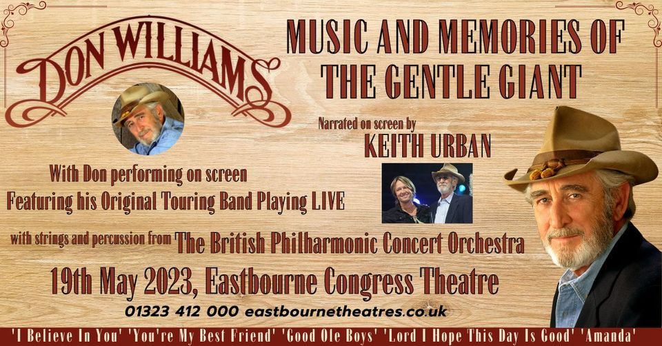 Don Williams - Music and Memories Tour, Eastbourne Theatres, 19 May ...