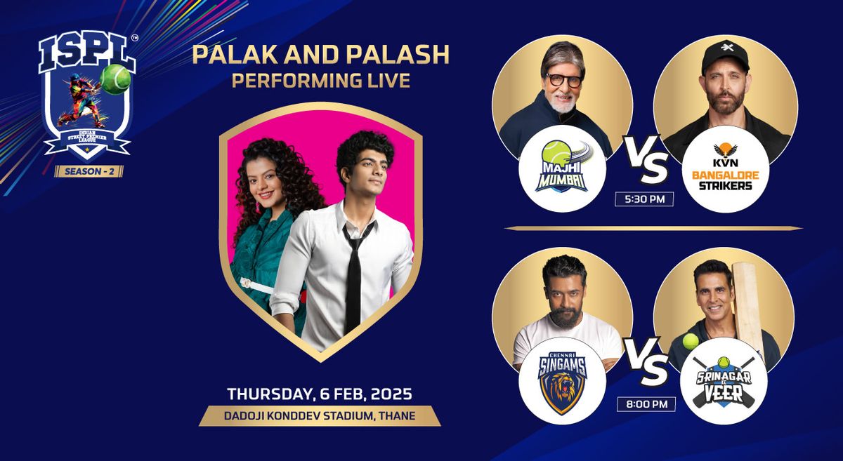 ISPL 2025: Majhi Mumbai vs KVN Bangalore Strikers & Chennai Singams vs ...