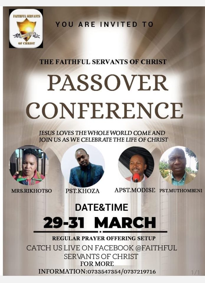 Passover conference , N17 INFORMAL SETTLEMENT, Springs, South Africa ...