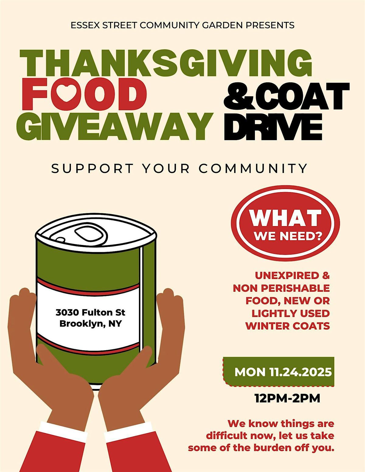 Thanksgiving Food/Coat/Turkey Giveaway, Old Fulton Street, Brooklyn, 24 ...