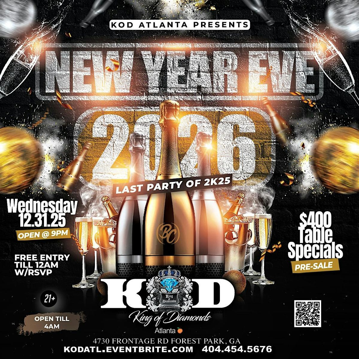 KOD ATLANTA NEW YEARS EVE PARTY 2026!!, King Of Diamonds Atlanta ...