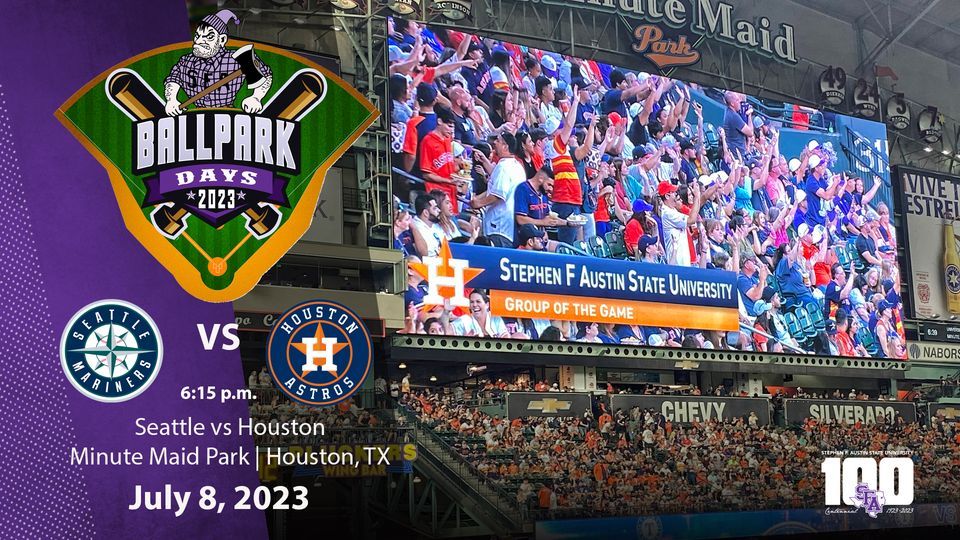 SFA Ballpark Days - Houston Astros, Minute Maid Park, South Houston, 8 ...