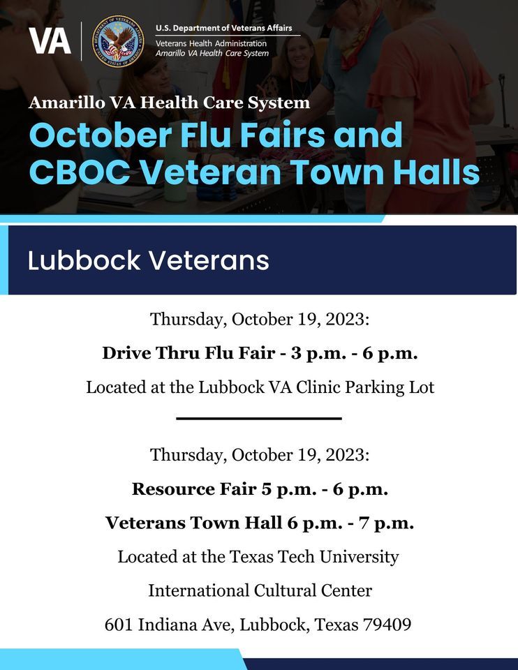 Lubbock Veterans Town Hall and Drive Thru Flu Fair, Texas Tech ...