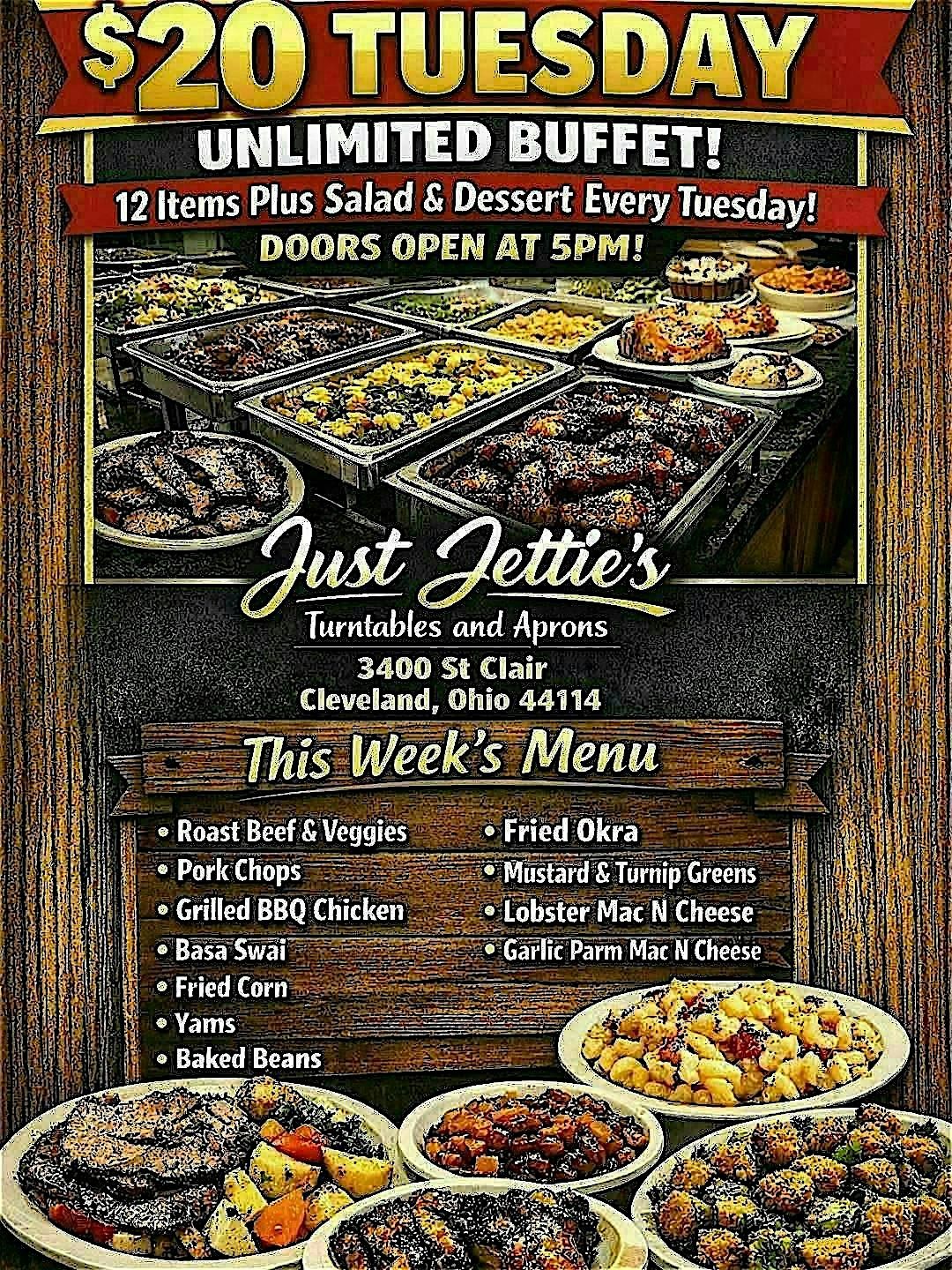 Just Jetties $20 Tuesday Unlimited Buffet, Just Jettie's Turntables ...